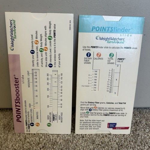 RARE SET Weight Watchers TA Points Finder & Booster Slide Slider ...