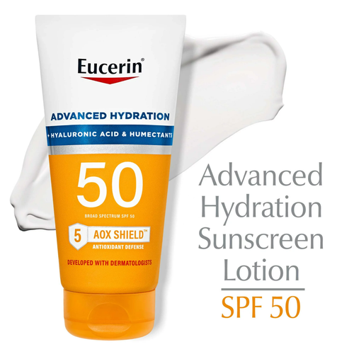 Eucerin Sun Advanced Hydration SPF 50 Sunscreen Lotion, 5 Fl Oz Tube ...