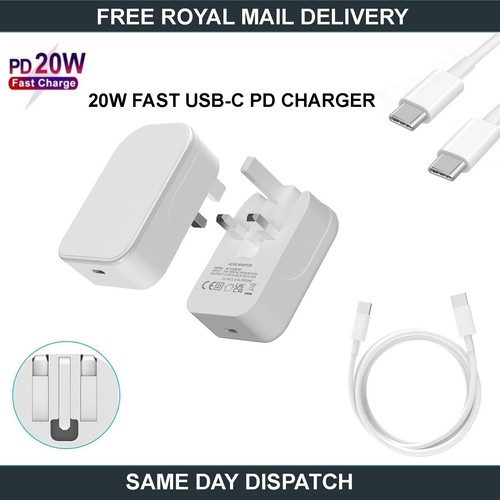 Super Fast Charger 20W PD Plug Adaptor USB-C Port With Cable For ...