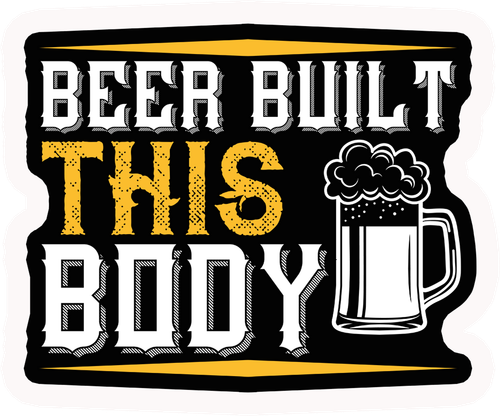 2 x Beer Built This Body Novelty Truck Car Bumper Window Funny Sticker ...