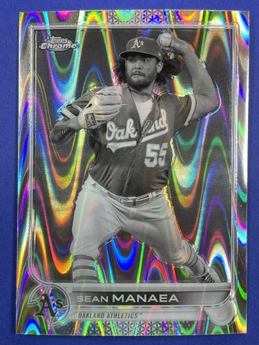 2022 Topps Sonic Chrome Sean Manaea #217 - Black & White Ray Wave - A's ...