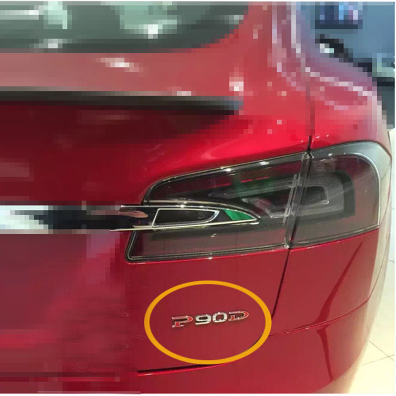 Car Body Rear Sticker 3D Number Words Emblem Badge P100D for Tesla ...