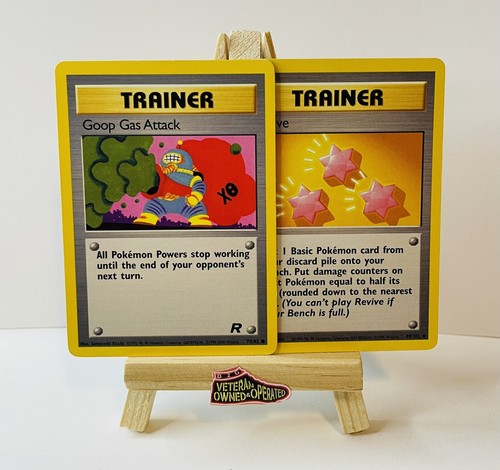 Pokémon 1st Edition Card Goop Gas Attack 78/82 & Super Rod Trainer #103 ...