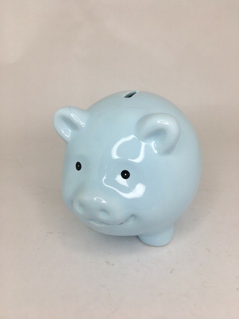 Cute Pig Piggy Bank,Lovely Light Blue Pig Bank Toy Coin Bank Decorative ...
