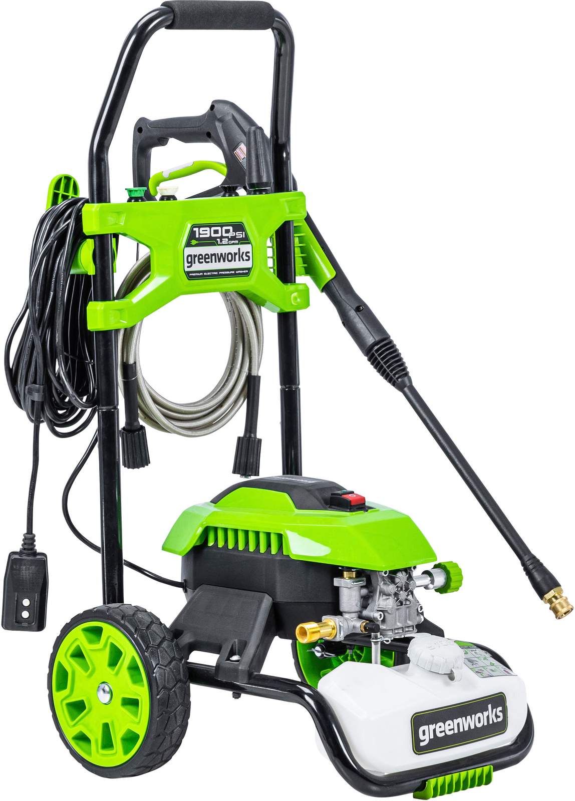 Greenworks - Electric Pressure Washer up to 1900 PSI at 1.2 GPM - Green ...