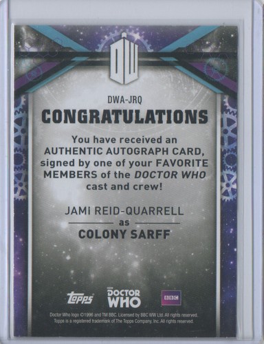 Jami Reid-Quarrell as Colony Sarff Doctor Who 2018 Signature Series ...
