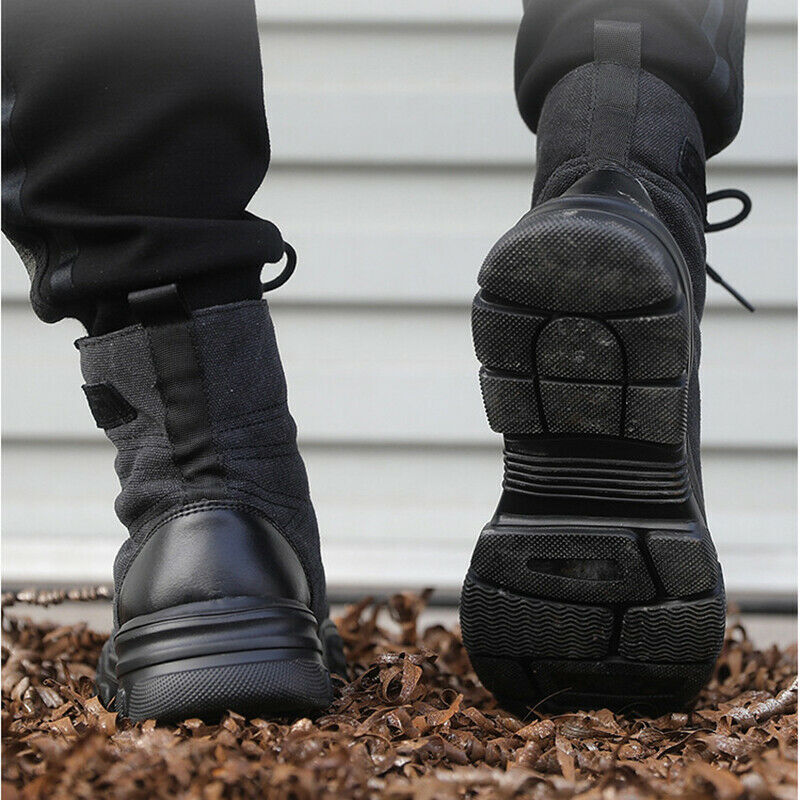 Men's High Top Steel Toe Work Boots Anti-Puncture Safety Shoes Non Slip ...