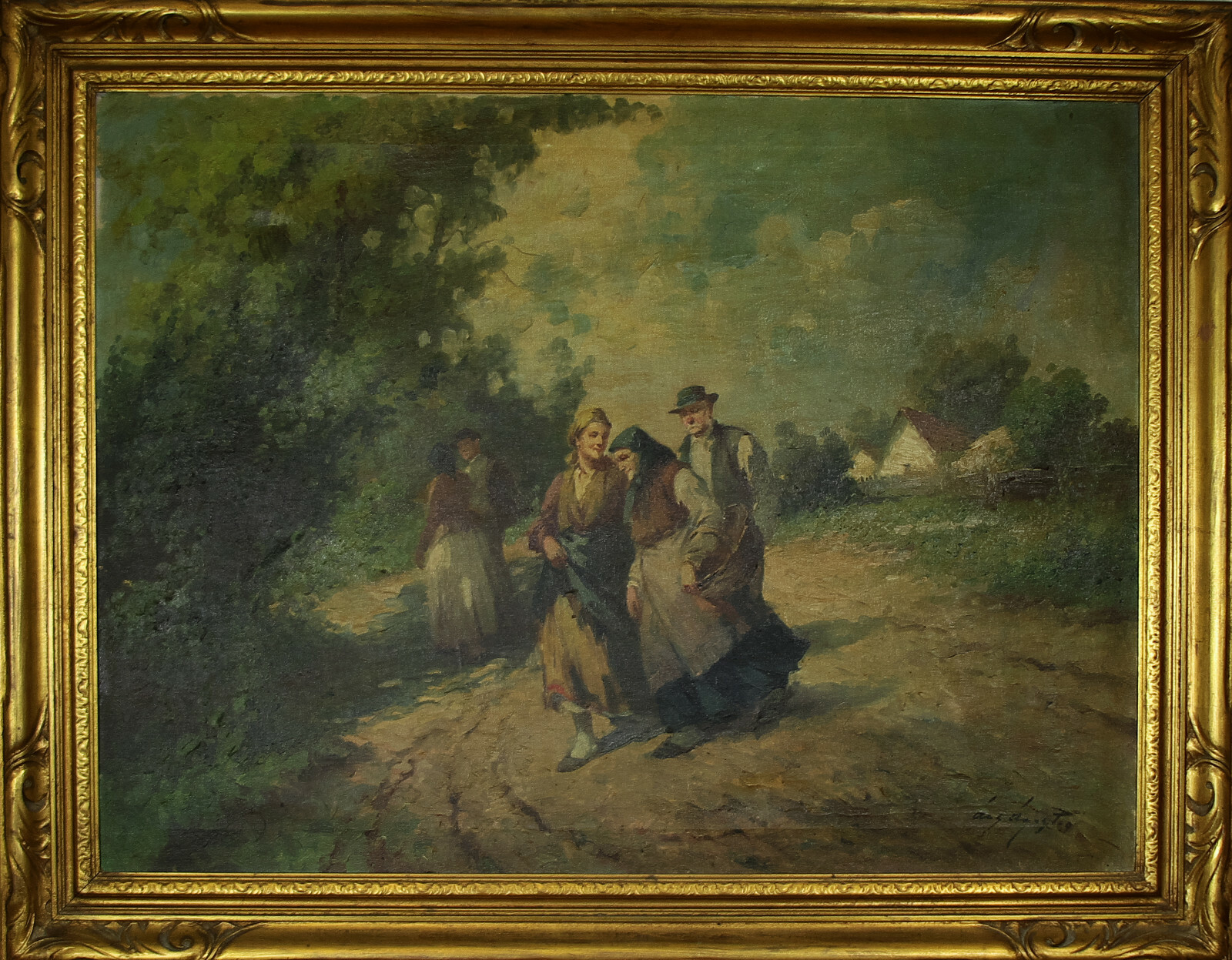 Agoston Acs (Hungarian,1889-1947) Original Oil Painting Country Scene ...