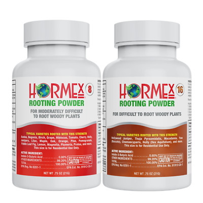 Hormex Rooting Powder #8 and #16 Pack - For Difficult to Root Plants ...