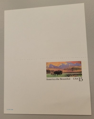 SCOTT #UY39 Unused & Unsevered America The Beautiful. 15 CENT POST ...