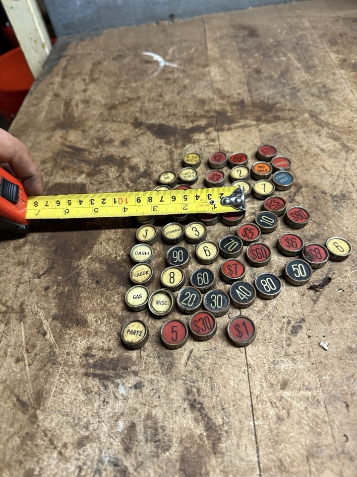 NCR National Cash Register Gas Oil Garage Buttons Key Checks Price ...