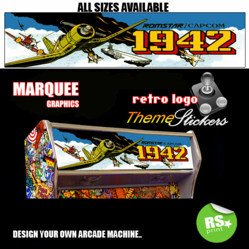1942 Arcade Artwork Marquee Stickers Graphic / Laminated All Sizes | eBay