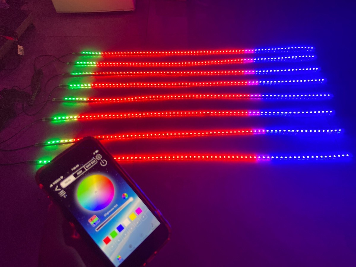 Dream Color Chasing LED Wheel Light Strips Bluetooth 6-Pack 4FT LED ...
