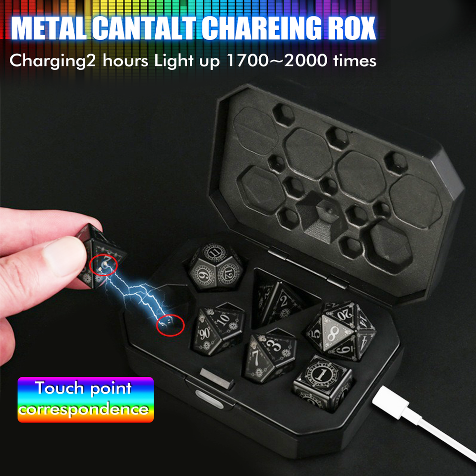 Light Up LED Dice Set Shake To Glowing DND Dice For Role Playing ...