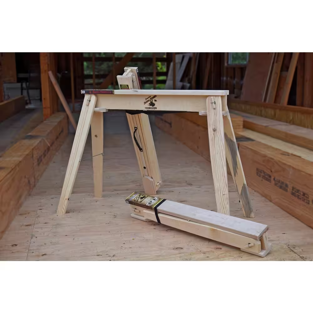 29 Inch Wooden Folding Burro Sawhorse Support Stand Wood Working ...