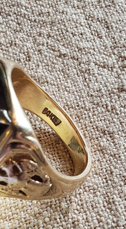 Vintage Estate 14K Yellow Gold and Diamond Masonic Shriner Ring *see ...