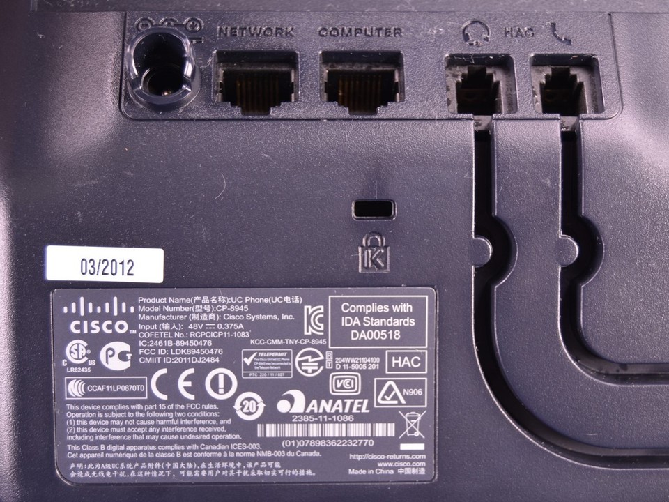 Cisco UC IP Video VOIP SIP Phone Model CP-8945 | eBay