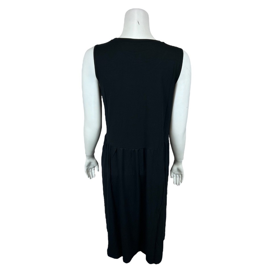 LOGO by Lori Goldstein Women's Petite Rayon 230 Dress Solid Black PL ...