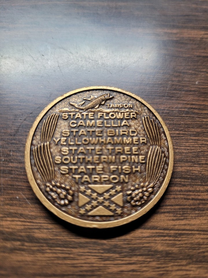 Vintage Alabama Camellia Yellowhammer Southern Pine Tarpon Medal Coin ...