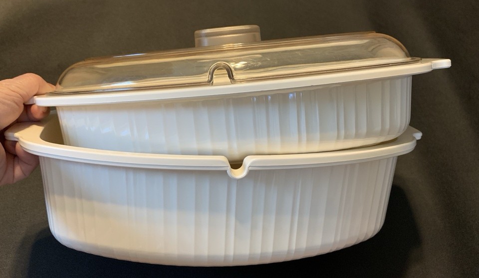RUBBERMAID Microwave Cookware 4 Qt Casserole 2 Qt Roaster Lid Oval 3 Pc ...