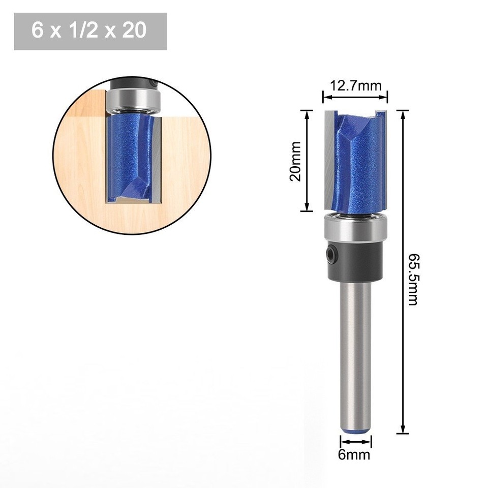 Router Bit 6mm Shank Milling Cutter Top Bearing Trimming Bit Flush Trim ...