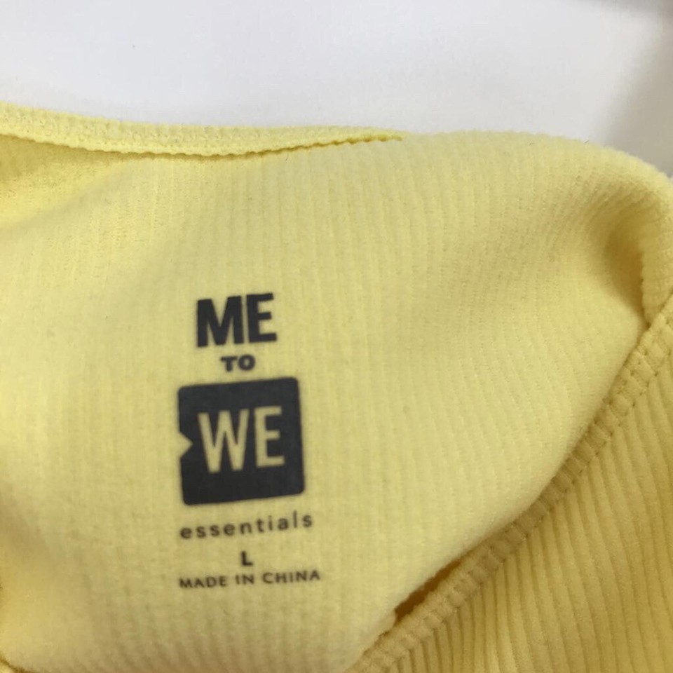 Women's Me to We Ribbed Tank Bodysuit Yellow Top Large | eBay