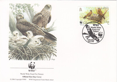 Birds Red Kite WWF Gibraltar FDC #2 1996 (144686) | eBay UK