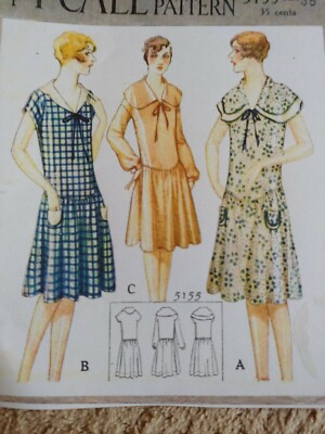 Antique Sewing Pattern # 5155 Ladies Dress | eBay