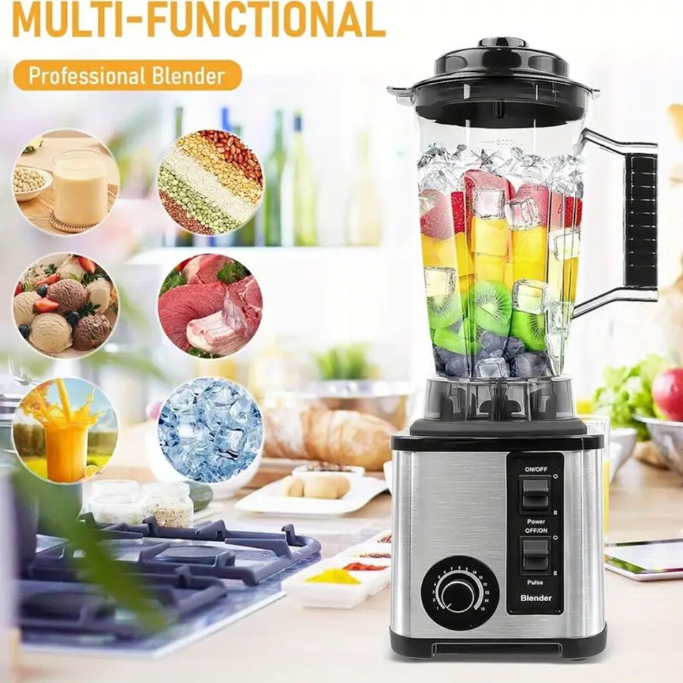 3L Commercial Food Juicer Blender 2 Cups Ice Processor Smoothie Crusher ...