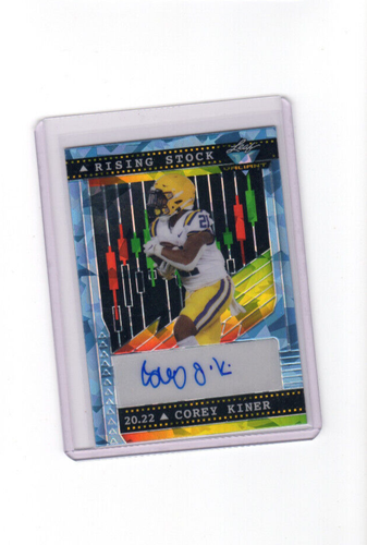 2022 Leaf Valiant Rising Stock Platinum Crystal Corey Kiner Rookie Auto ...