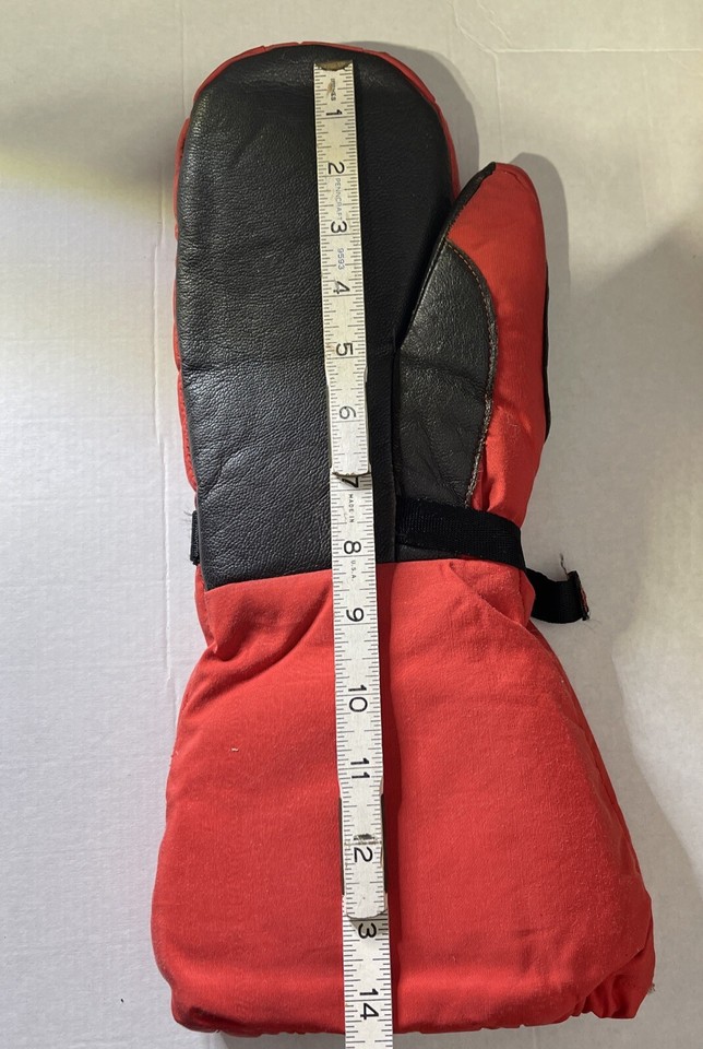 Vintage REI USA Seattle Goose Down Mitts Mittens Leather Palm Climbing ...