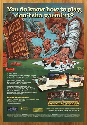 1998 Deadlands Doomtown TCG Print Ad/Poster Wild West CCG Trading Card ...