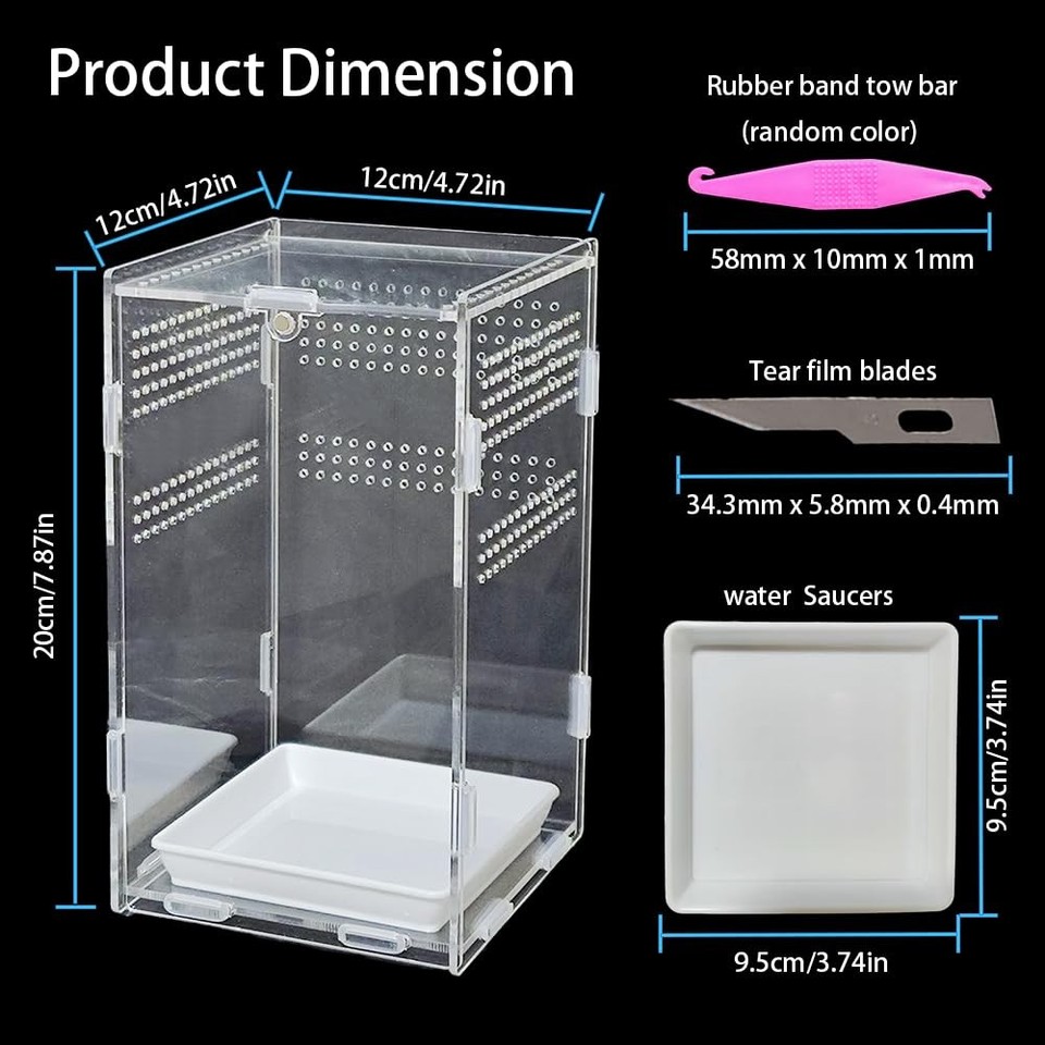Acrylic Jumping Spider Enclosure,Reptile Enclosure,Bug Habitat,Plastic ...
