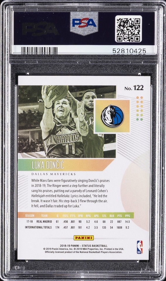 2018 PANINI STATUS AQUA #122 LUKA DONCIC ROOKIE RC PSA 10 | eBay