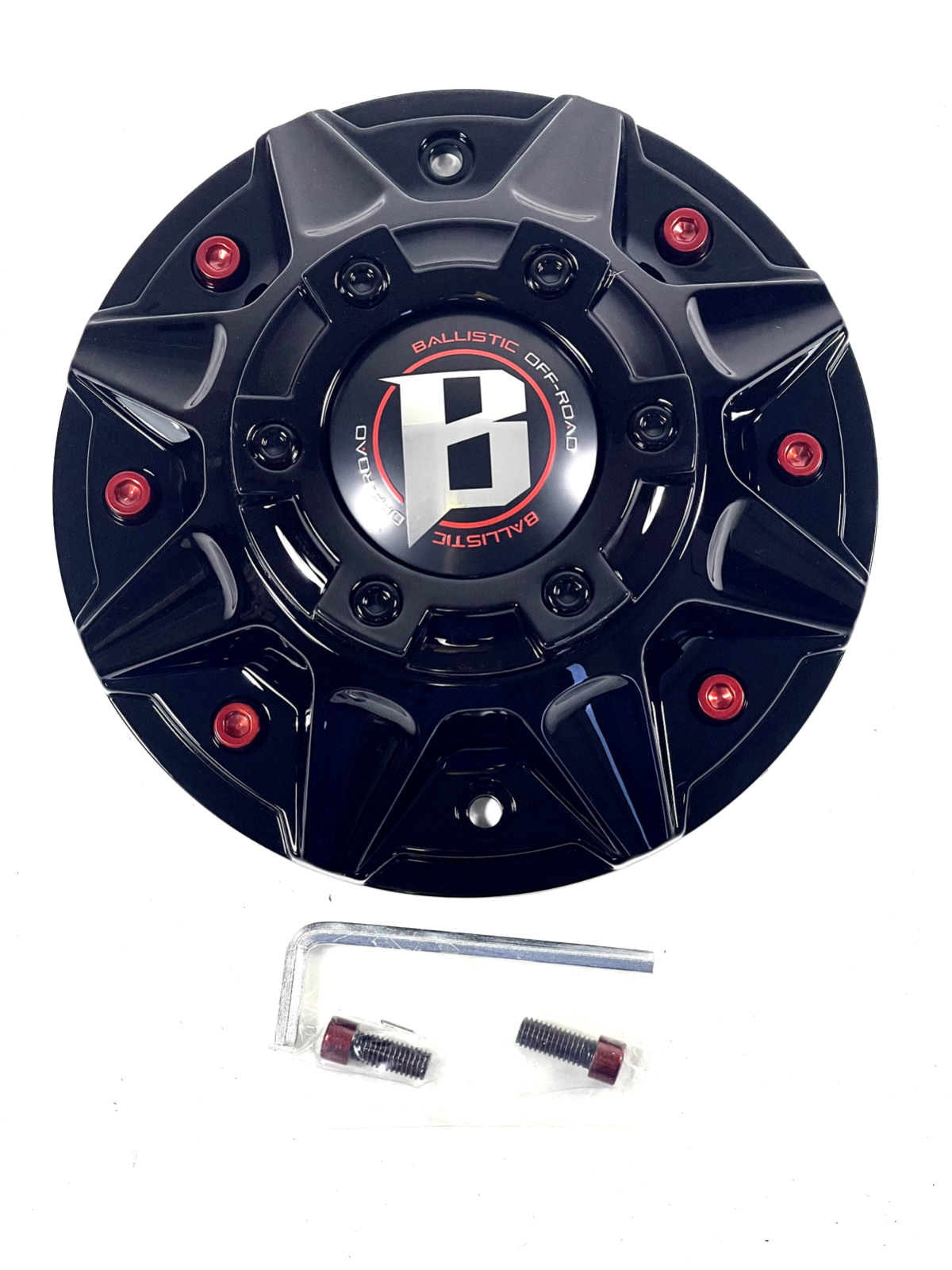 BALLISTIC GLOSS BLACK DUAL DRILL WHEEL RIM CENTER CAP 8 LUG OR-3-CAP ...