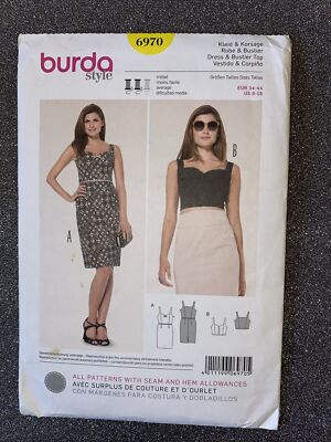 Burda Sewing Pattern 6970 Bustier Or Dress Size 8-18 / Eu 34-44 Uncut ...