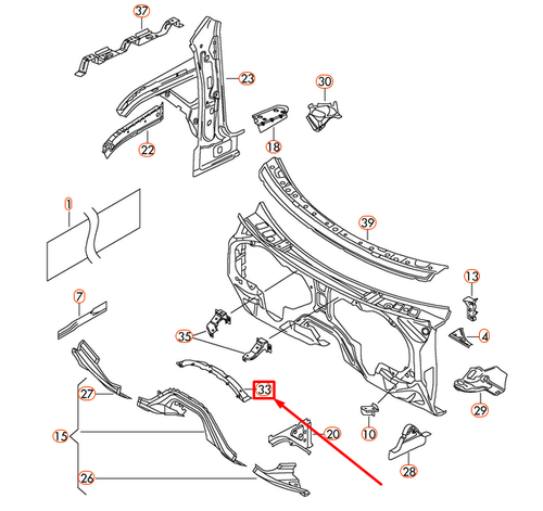 Volkswagen TOUAREG 7P Lower Cover For Plenum Chamber 7P0806269 NEW ...