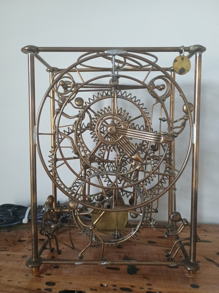 RARE GORDON BRADT SIX MAN CLOCK, Brass MANTLE CLOCK | eBay