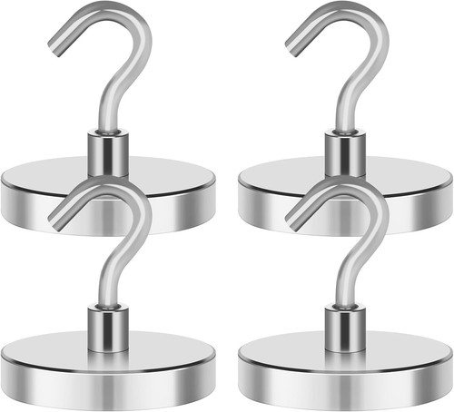 VNDUEEY Magnetic Hooks, 130 Lbs Strong Magnet Hooks 4 Pack 130 Lbs ...