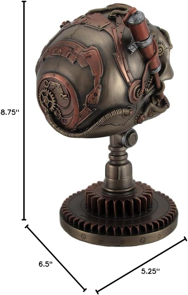 Veronese Resin Statues Bronze/Copper Finished Steampunk Skull Statue ...