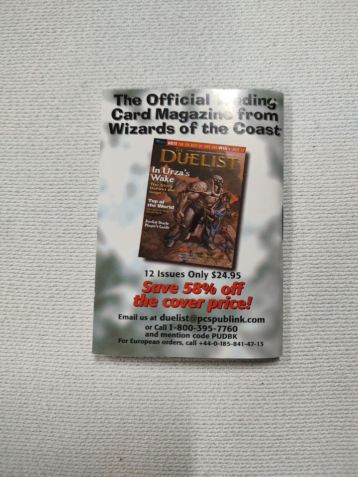 Mtg Rule Book Strategy Guide Urza’s Destiny | eBay