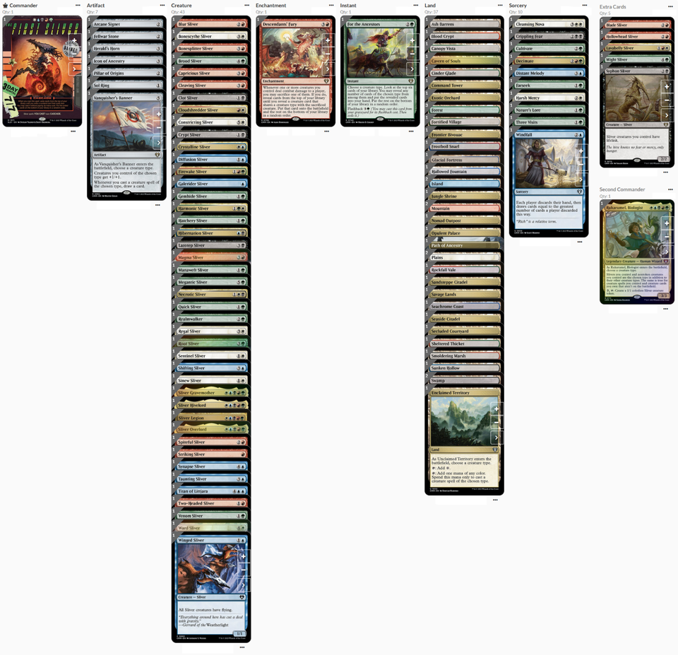 Extremely Upgraded Sliver Commander Precon Deck for Magic The Gathering ...