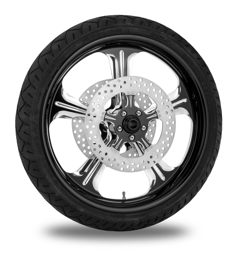 Performance Machine 21" Front Black Wrath Wheel Rotor Package Harley 08 ...