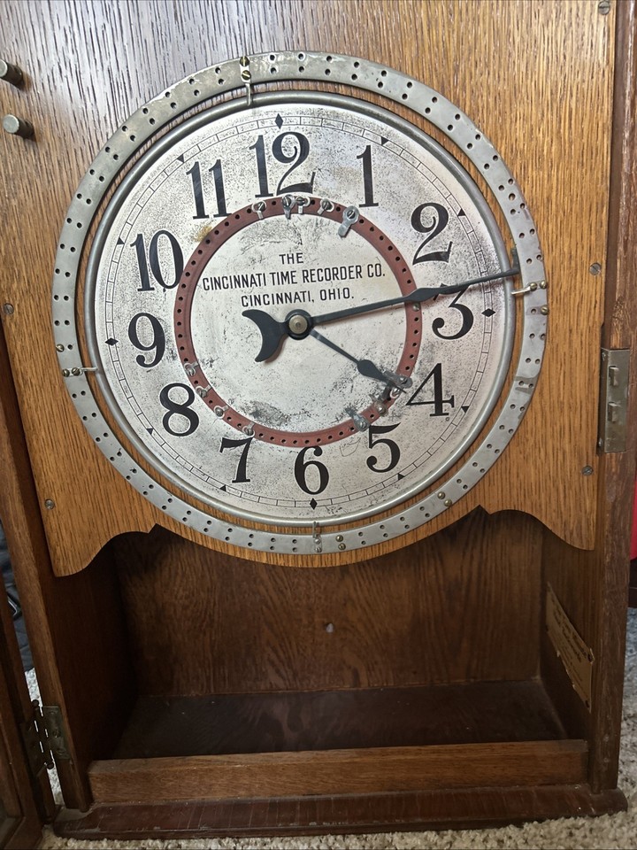 Antique Cincinnati Time Recorder Co Wall Or Shelf Clock Vintage 1920’s ...