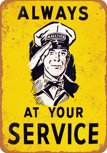 METAL SIGN - Always At Your Service Marathon Oil - Vintage Look ...