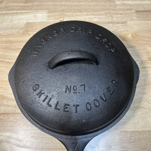 Restored Wagner Ware Sidney O #7 Cast Iron Skillet w/Lid Cover 1920s ...