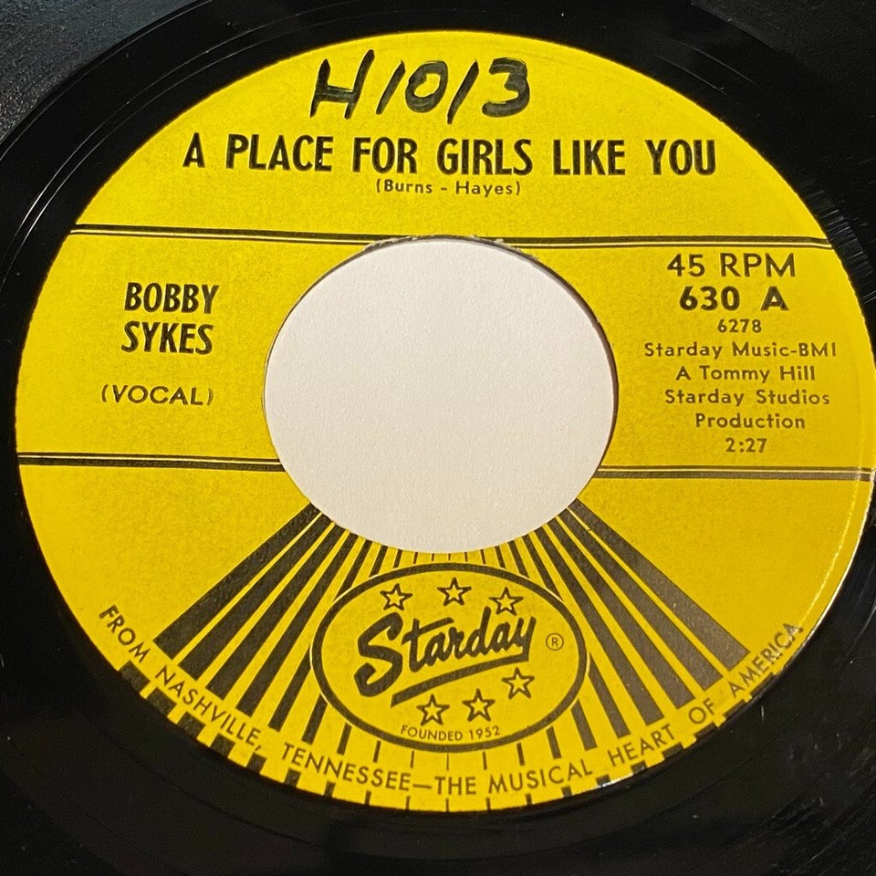 Bobby Sykes - Run, Johnny, Run / A Place For Girls Like You 45 ...