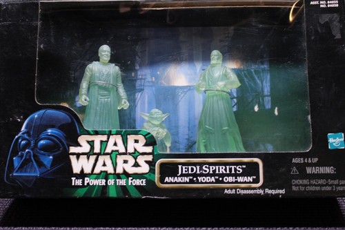 1998 STAR WARS POTF2 Jedi Spirits 3 Pack Anakin Skywalker Yoda Obi-Wan ...