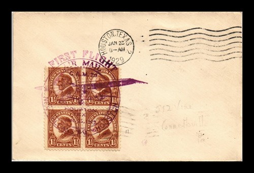 US COVER FIRST FLIGHT AIR MAIL CAM 29 HOUSTON TEXAS BACKSTAMPS | eBay