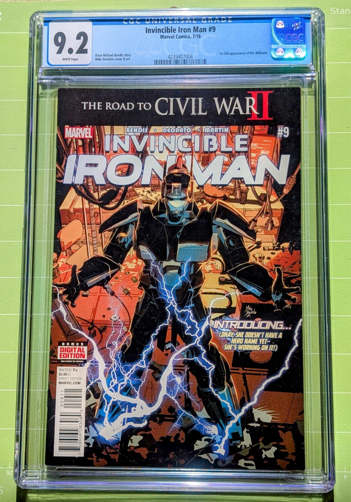 Invincible Iron Man #9 CGC 9.2/NM- 2016 1st full App of Riri Williams/Disney+ | eBay